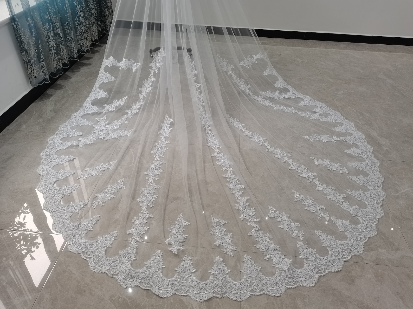 Two Tier Veils White or Ivory Tulle Cathedral Wedding Veil - Etsy