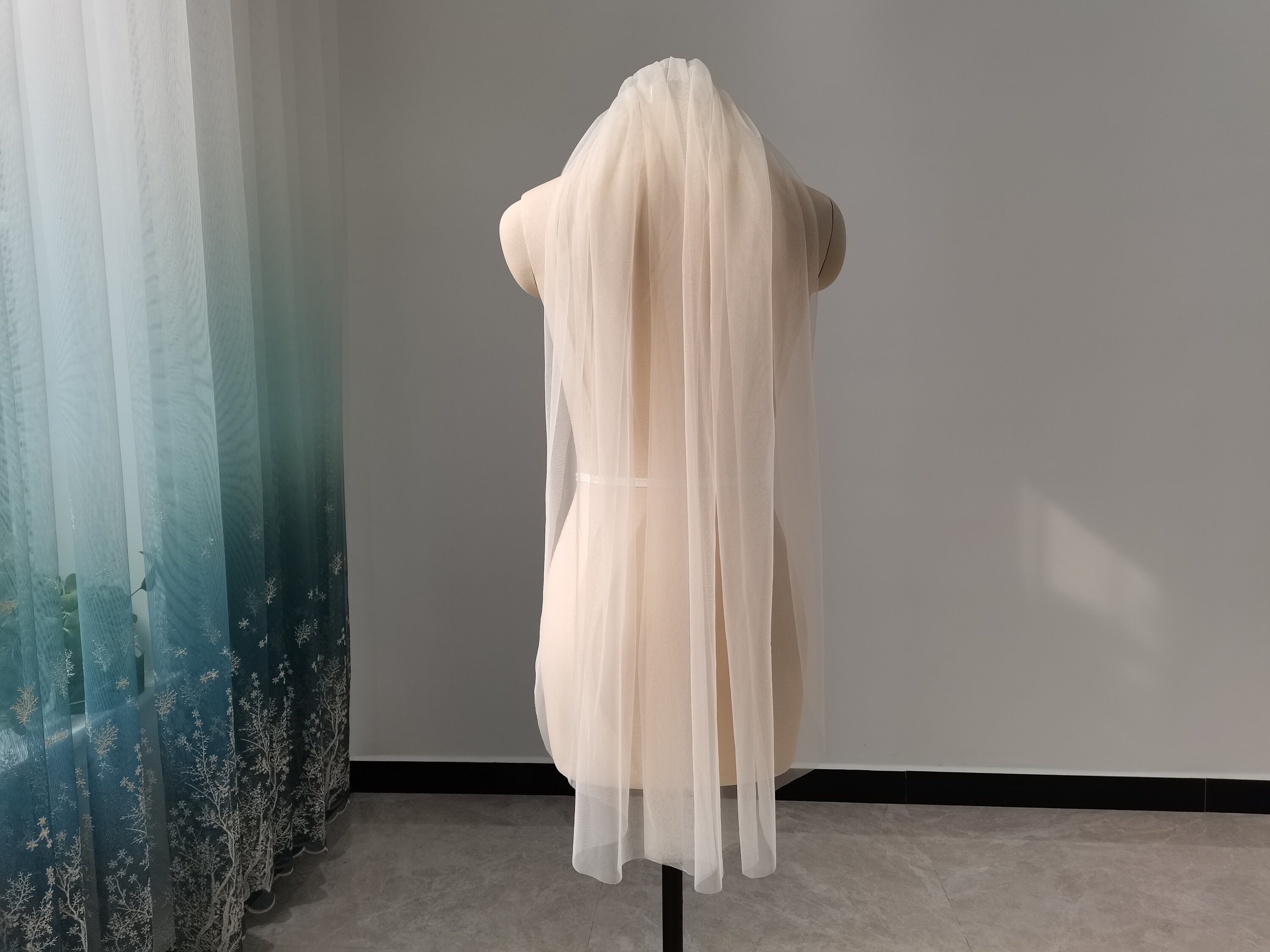 One Layer Veil Simple Wedding Veil White/ivory/champagne/black - Etsy