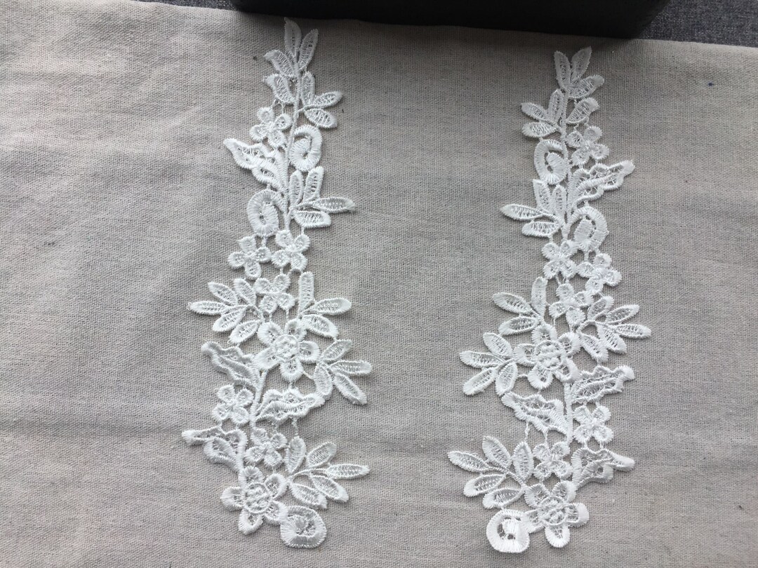 Water-soluble Lace Appliques Embroidered Lace Appliques White Ivory ...