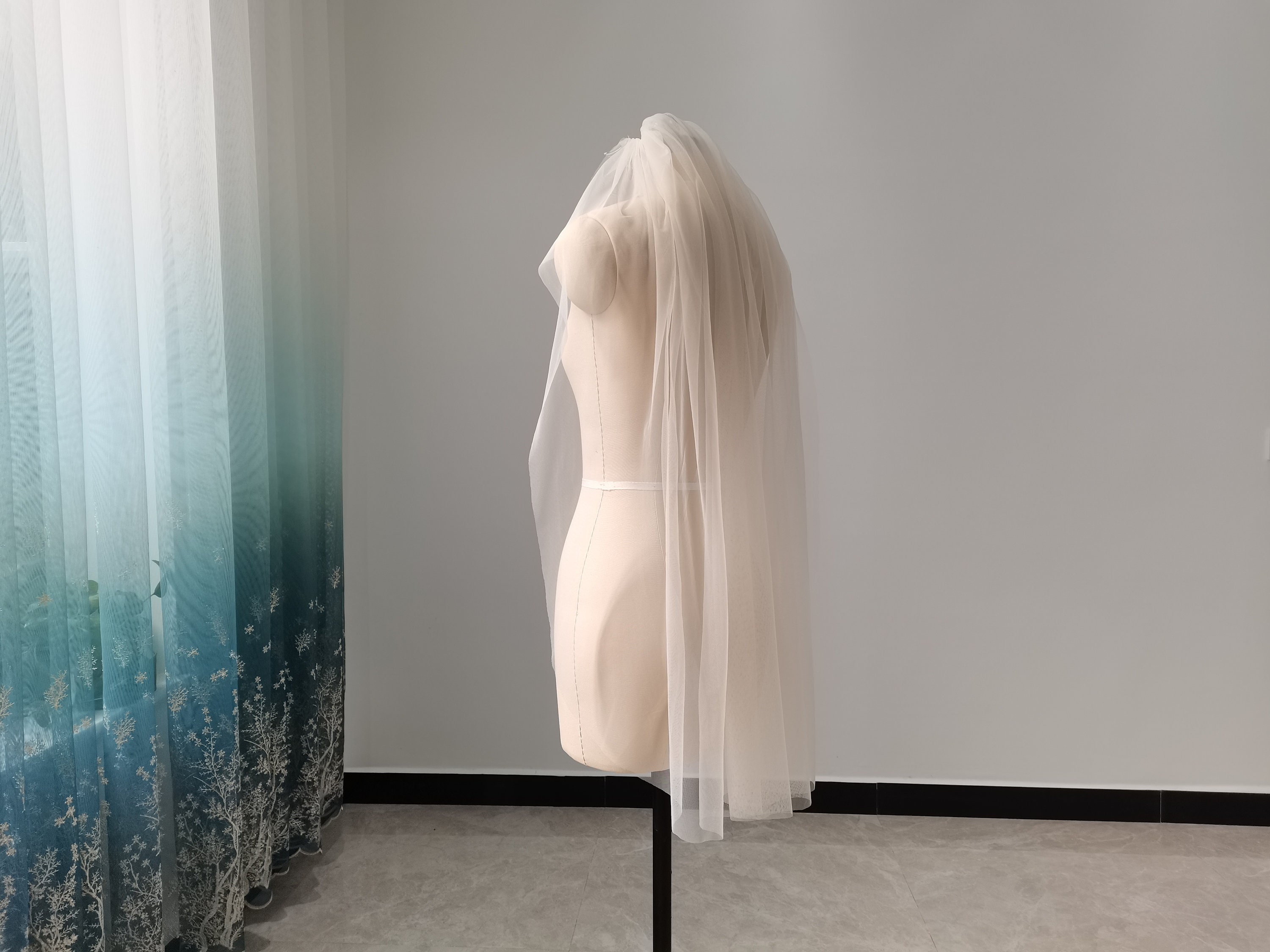 One Layer Veil Simple Wedding Veil White/ivory/champagne/black - Etsy