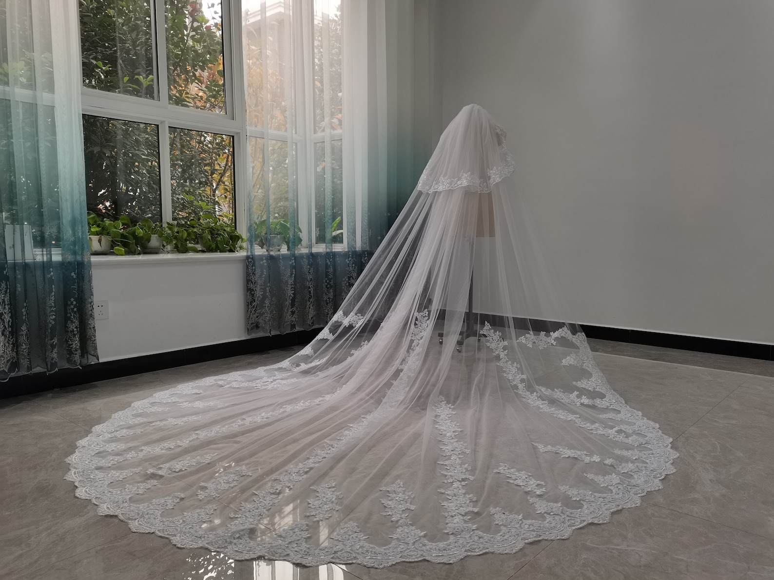 Two Tier Veils White or Ivory Tulle Cathedral Wedding Veil - Etsy