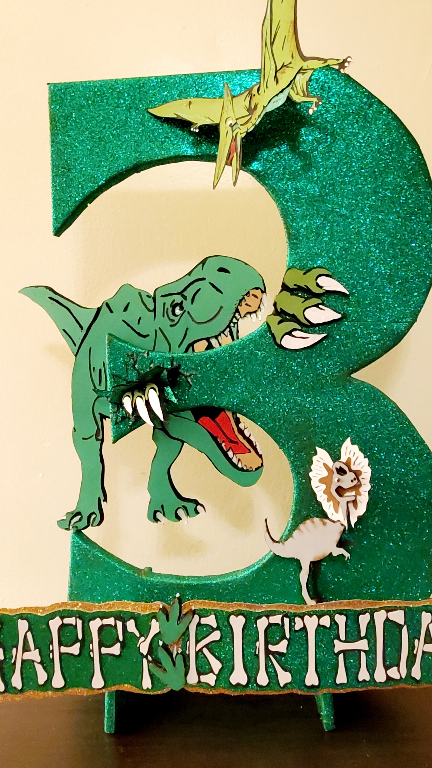 T-Rex Number Centerpiece Dinosaur Birthday Decoration T-Rex | Etsy