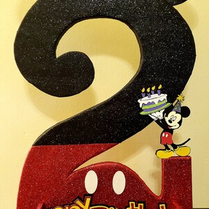 Mickey Mouse Birthday Number Centerpiece, Number Sign, Mickey Mouse ...