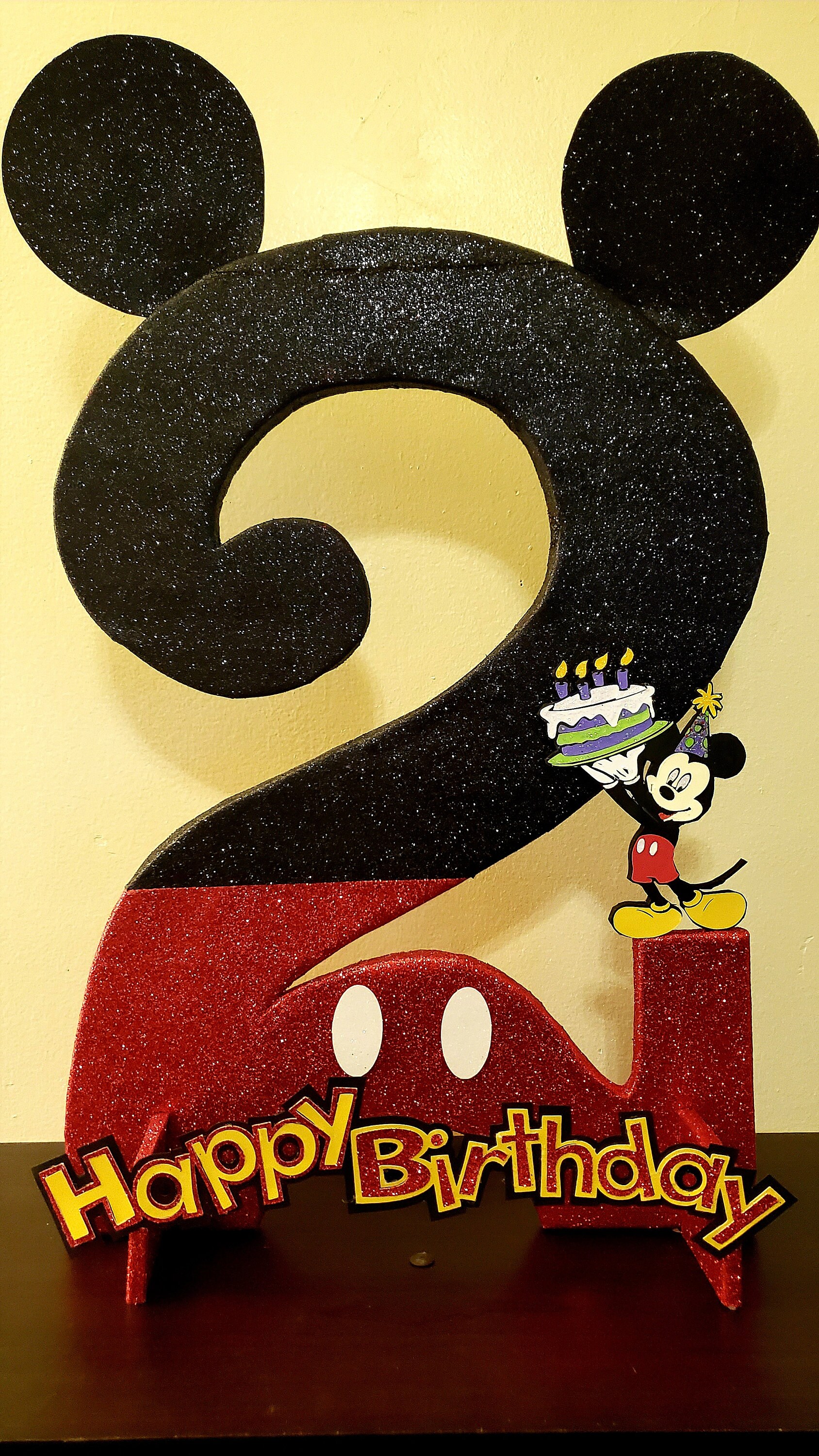 Mickey Mouse Birthday Number Centerpiece Number Sign Mickey | Etsy