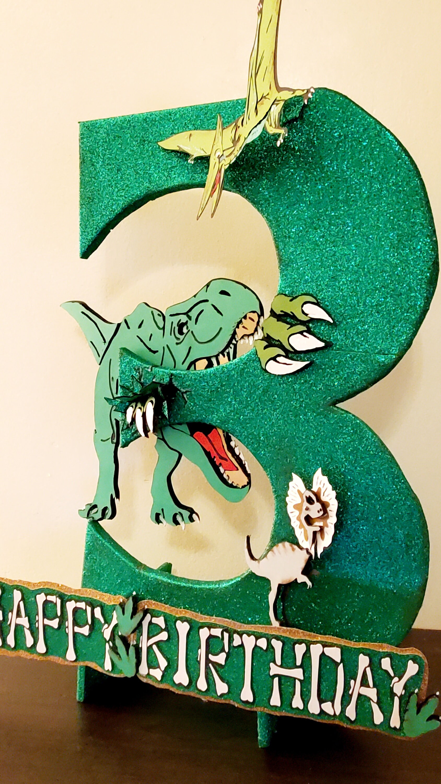 T-Rex Number Centerpiece Dinosaur Birthday Decoration T-Rex | Etsy