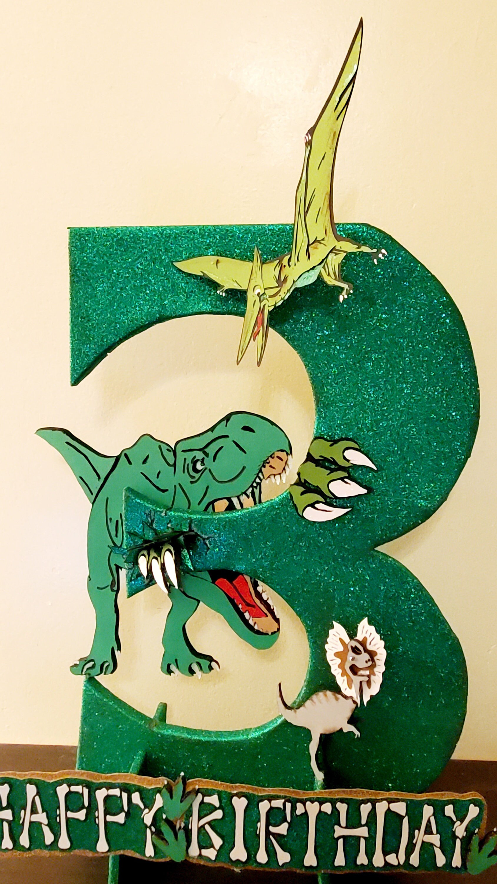 T-Rex Number Centerpiece Dinosaur Birthday Decoration T-Rex | Etsy