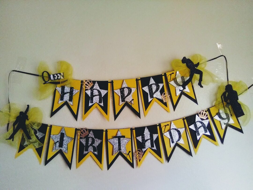 Freddie Mercury Happy Birthday Banner, Queen Rock Band, Party ...