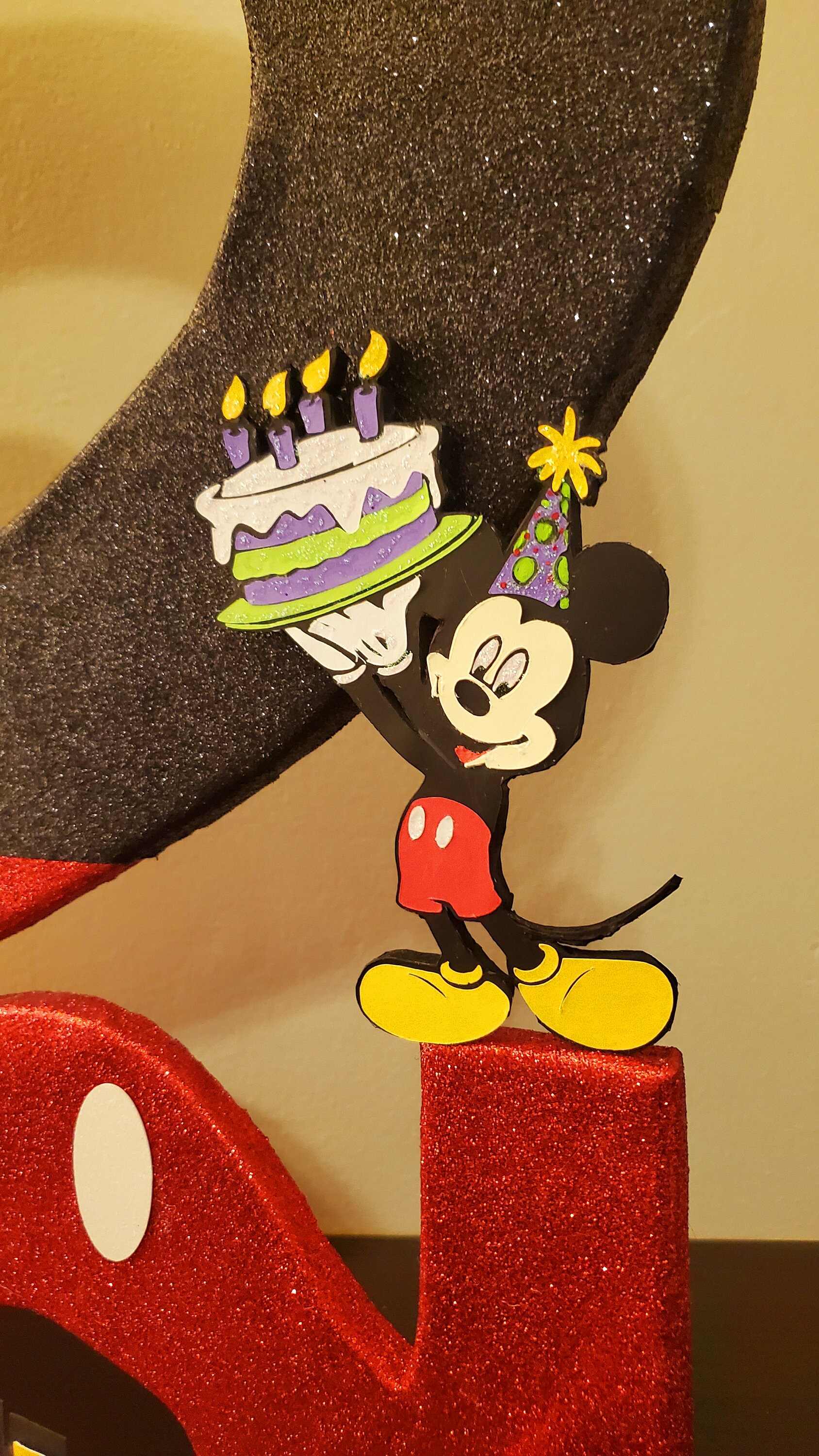 Mickey Mouse Birthday Number Centerpiece Number Sign Mickey | Etsy