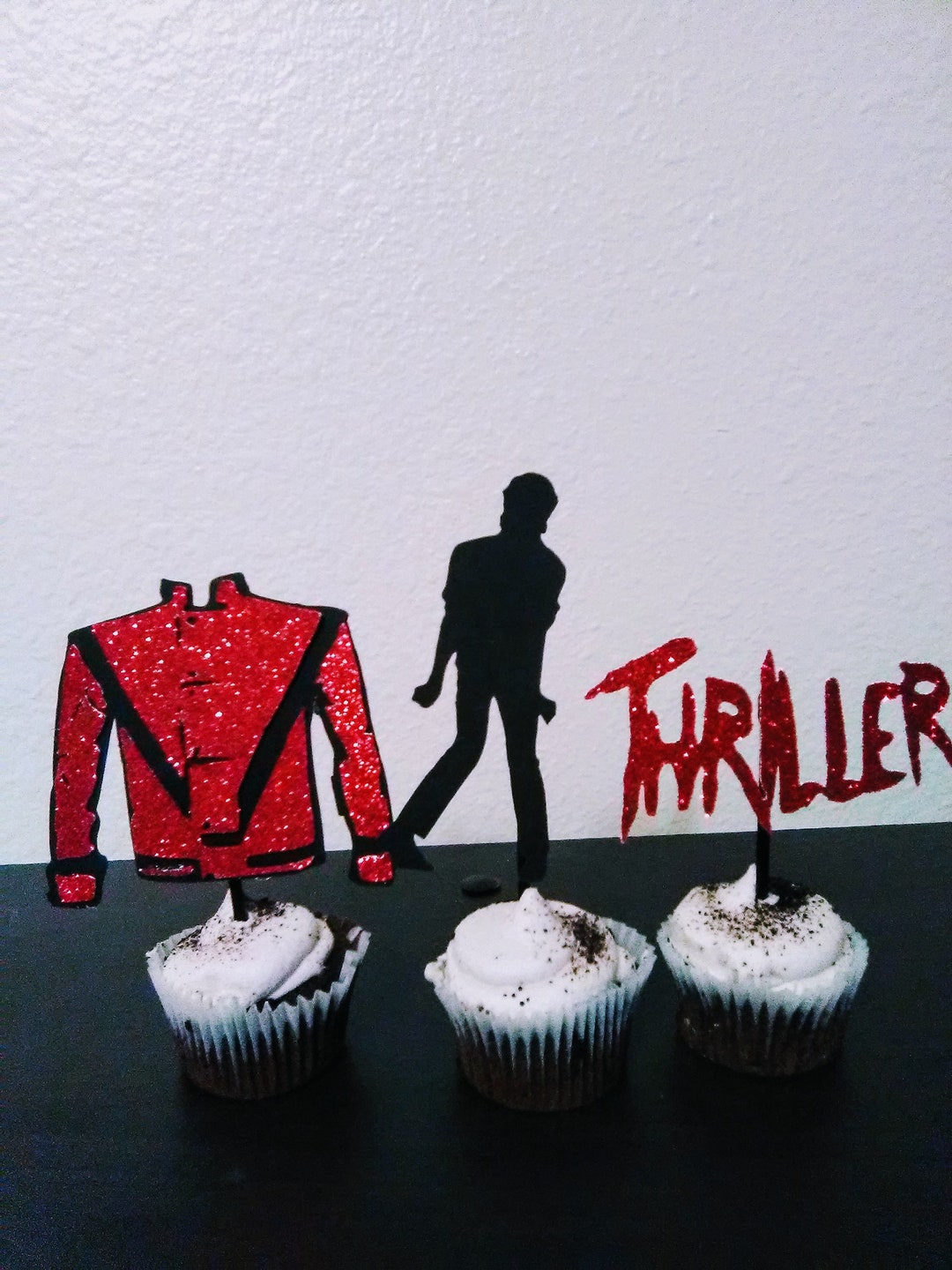Michael Jackson Thriller Cupcake Toppers, Party Decorations, 12 Toppers ...