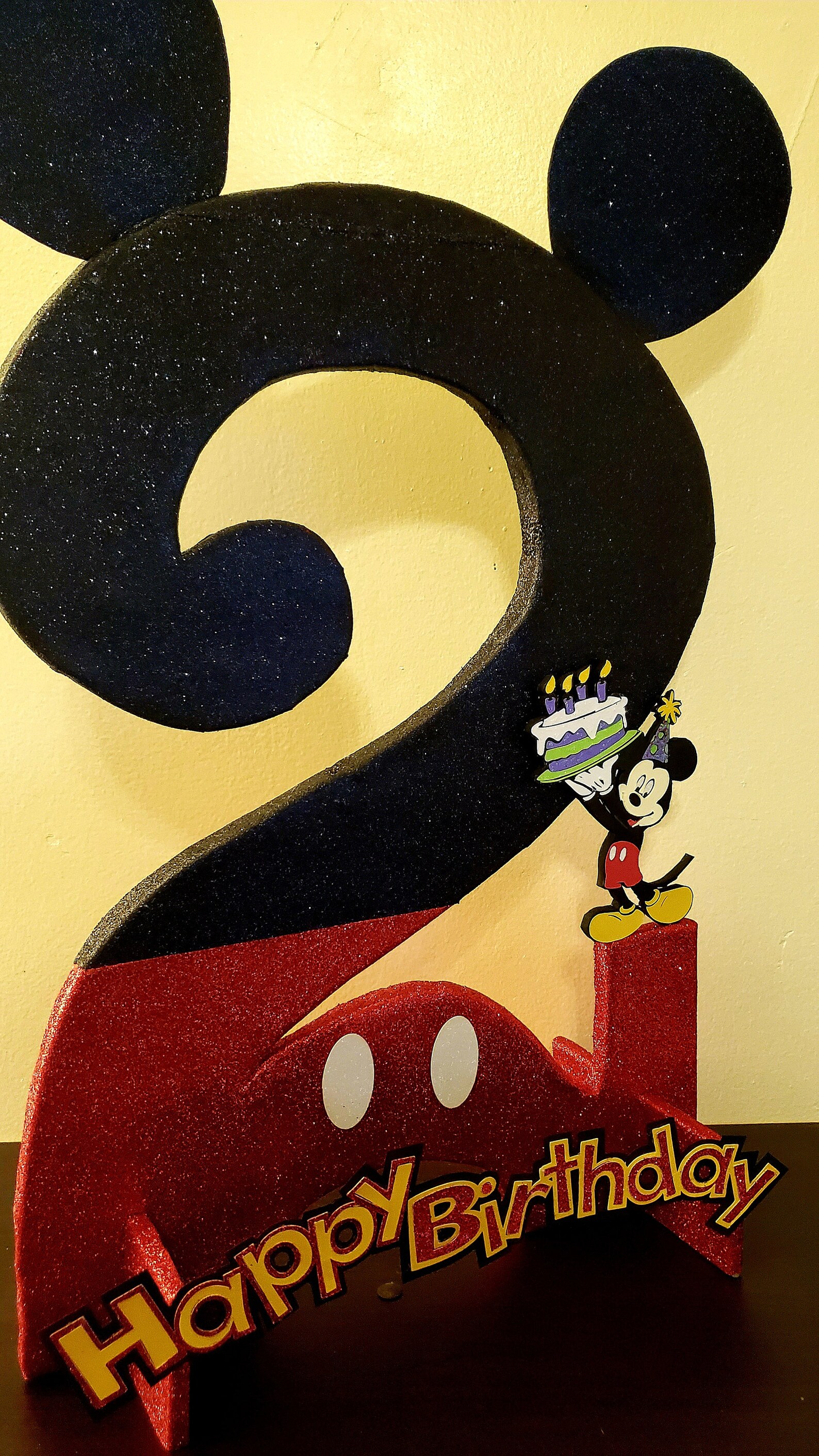 Mickey Mouse Birthday Number Centerpiece Number Sign Mickey | Etsy