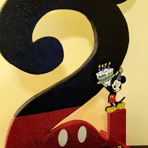 Mickey Mouse Birthday Number Centerpiece, Number Sign, Mickey Mouse ...