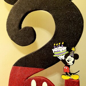 Mickey Mouse Birthday Number Centerpiece, Number Sign, Mickey Mouse ...