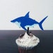 Shark Cupcake Toppers, Shark Party Decoration, Shark Birthday Cupcake ...