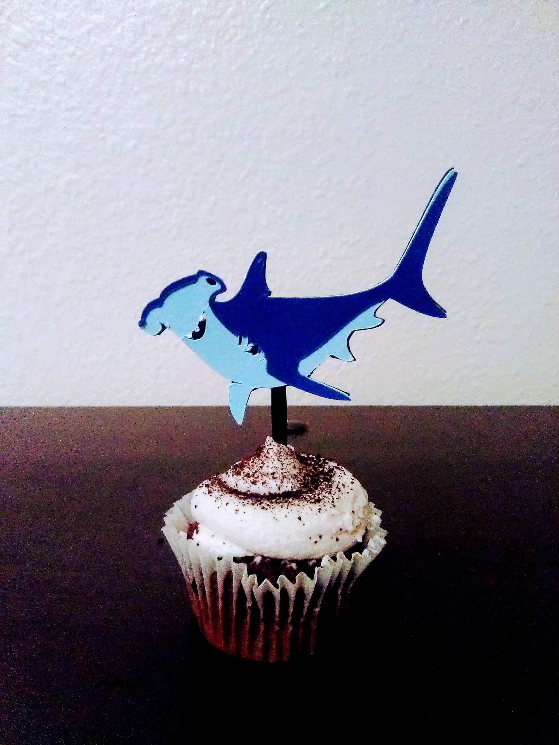 Shark Cupcake Toppers, Shark Party Decoration, Shark Birthday Cupcake ...