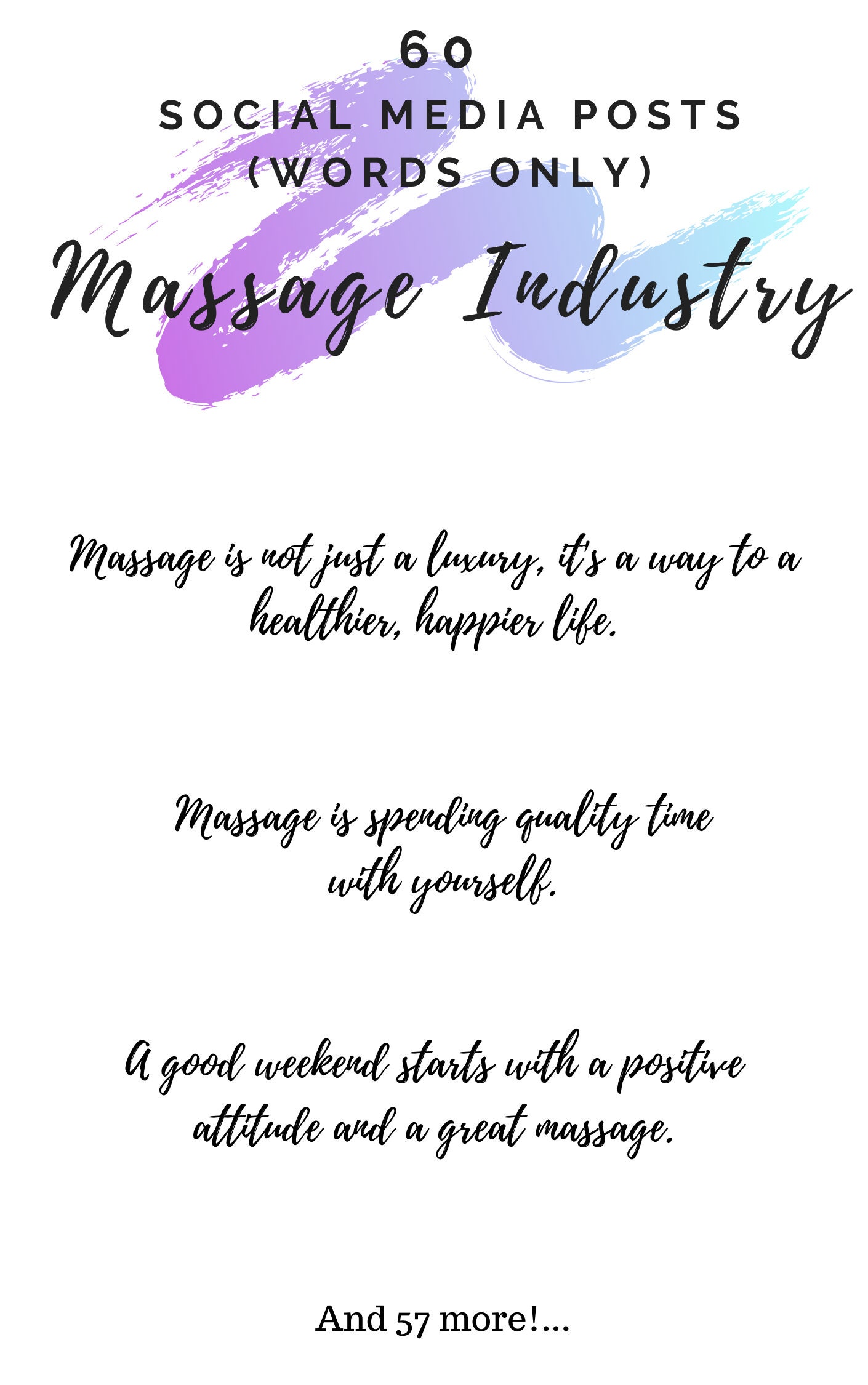DIY Social Media Posts for Massage Therapy Industry - Downloadable PDF ...