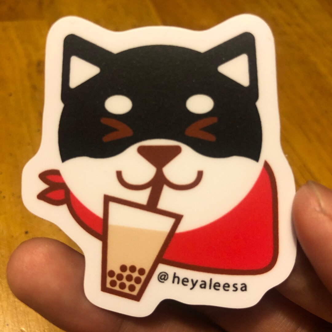 Black Shiba Boba Sticker Boba Sticker - Etsy Canada