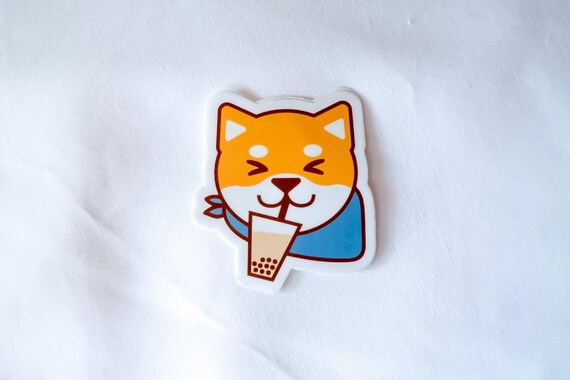 Shiba Boba Sticker Milk Tea Sticker Shiba Sticker | Etsy