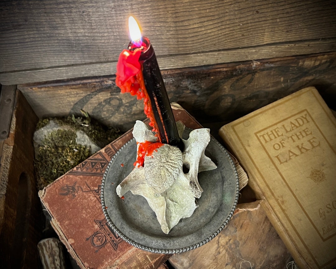 Set of 3 Bleeding Black Tapered Candles Witchcraft Spell Candles Witch ...