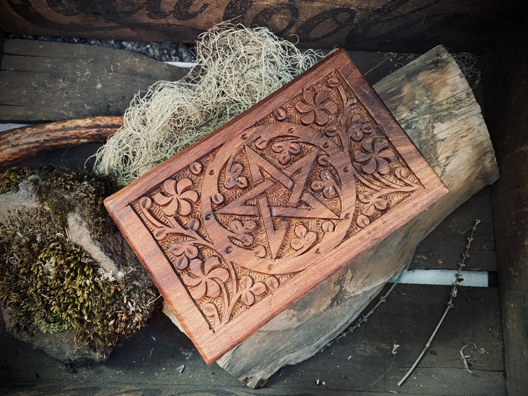 Pentacle Wood Box | Apothecary | Herb Storage | Spellbox | Trinket ...