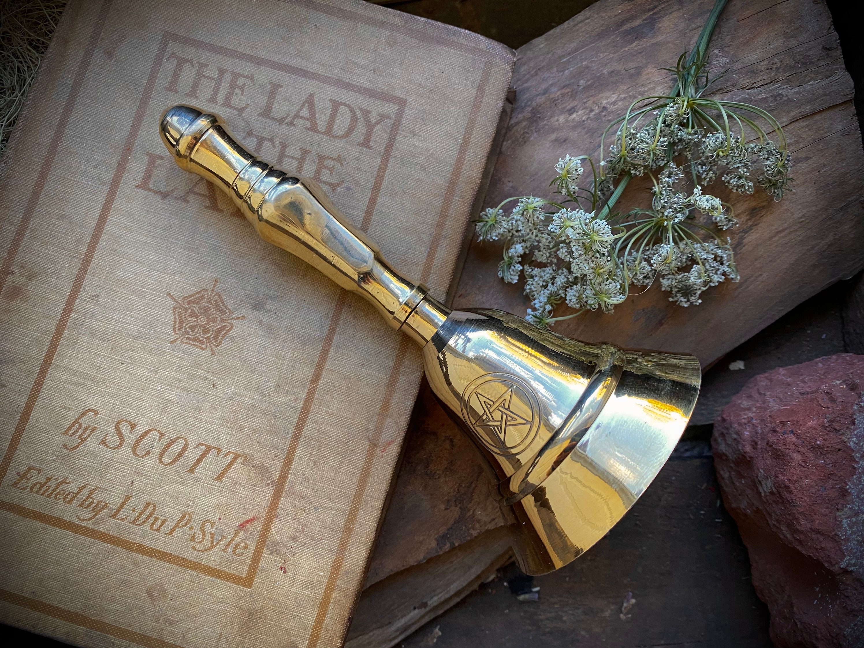 Brass Pentacle Altar Bell Witchcraft Altar Decor Altar - Etsy