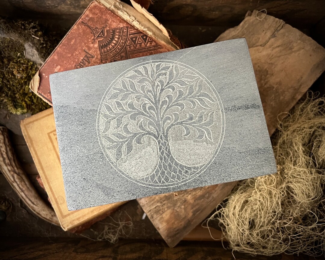 Tree of Life Soapstone Box Witchcraft Grey Spellbox Celtic Design ...