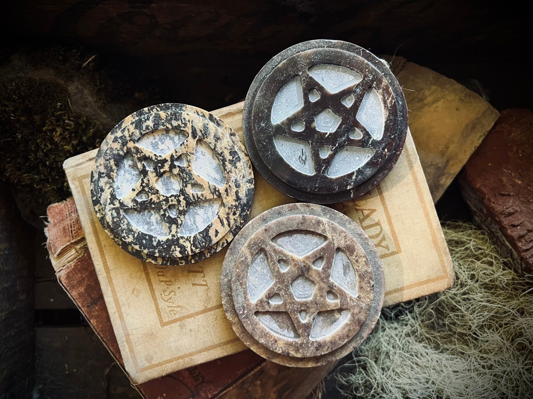 Soapstone Pentacle Altar Plate: Pagan Witchy Decor - Etsy