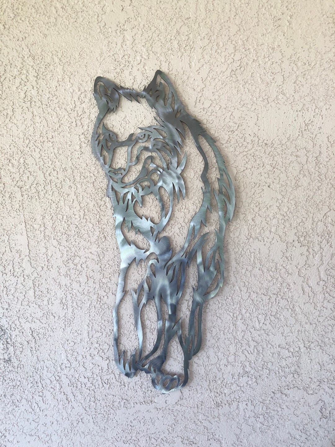 Metal Wolf Cutout Wallhanging - Etsy