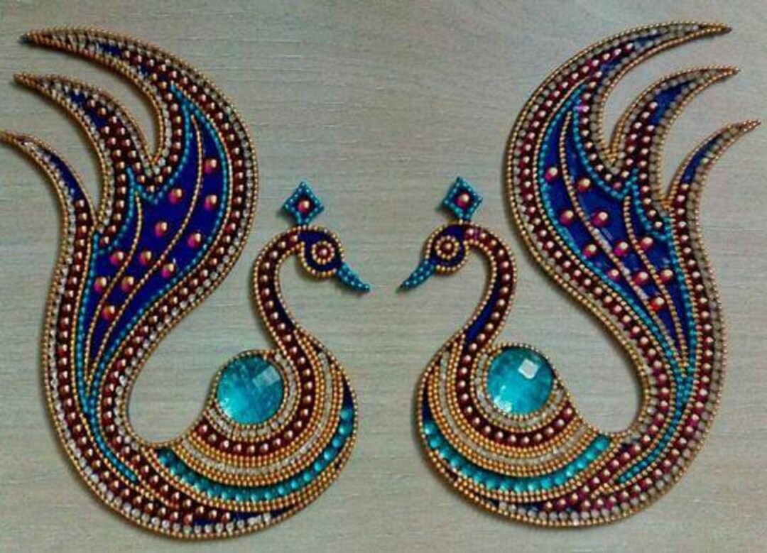 Peacock Shaped Rangoli Set of 10 - Etsy