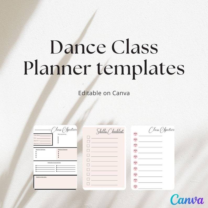Dance Teacher Class Planner Templates - Canva - Etsy