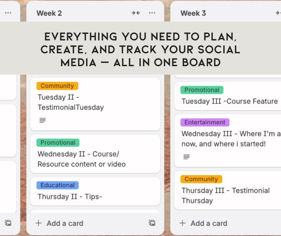 Trello Social Media Content Calendar | 50+ Post Ideas (digital Download ...