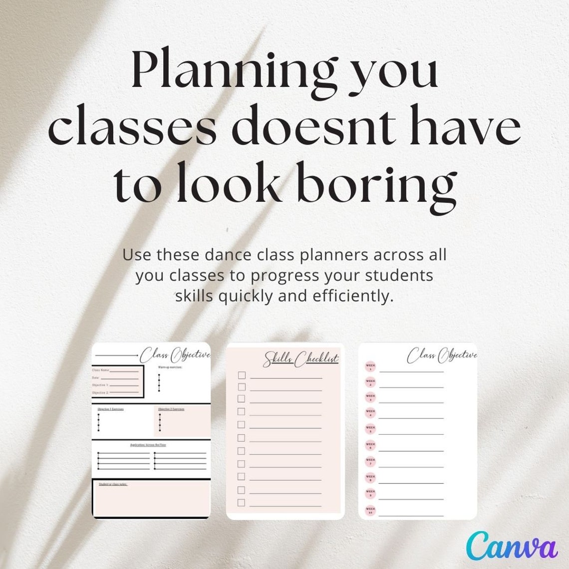 Dance Teacher Class Planner Templates Canva - Etsy