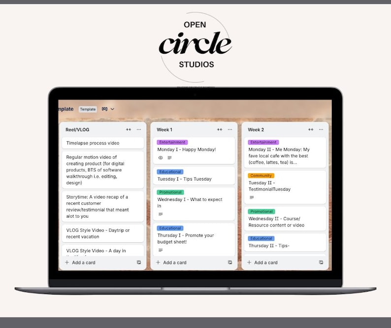 Trello Social Media Content Calendar | 50+ Post Ideas (digital Download ...
