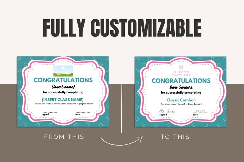 Dance Class Completion Certificates- Kids Dance Graduation Certificate ...