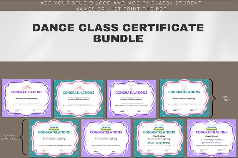 Dance Class Completion Certificates- Kids Dance Graduation Certificate ...