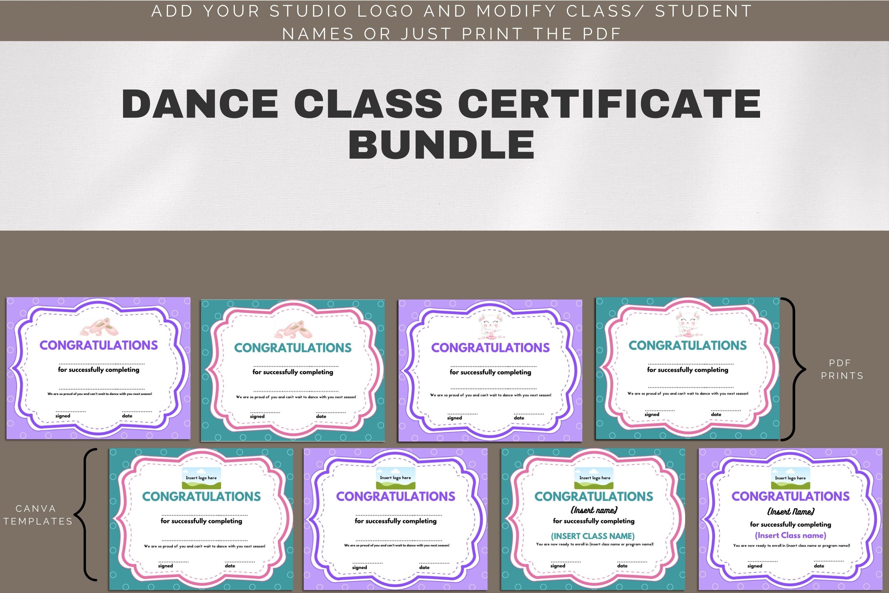 Dance Class Completion Certificates- Kids Dance Graduation Certificate ...