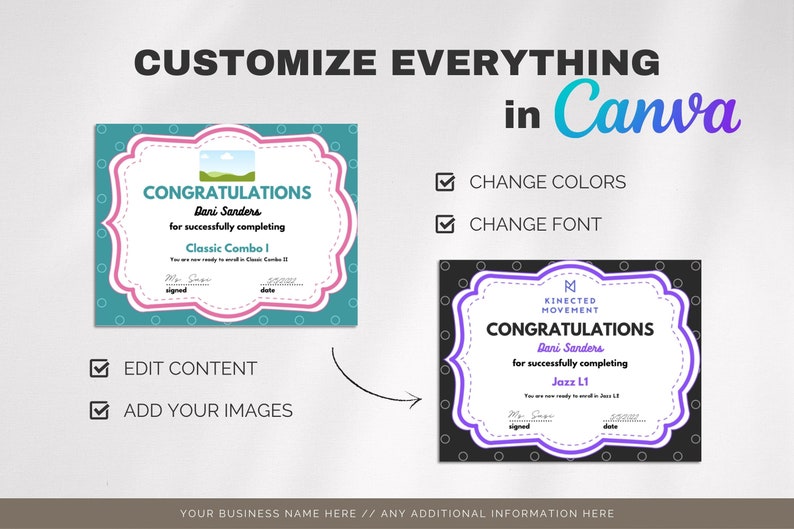 Dance Class Completion Certificates- Kids Dance Graduation Certificate ...