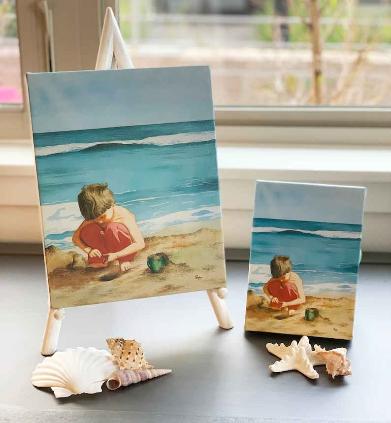 Beach Friend, Watercolor Mini-canvas - Etsy