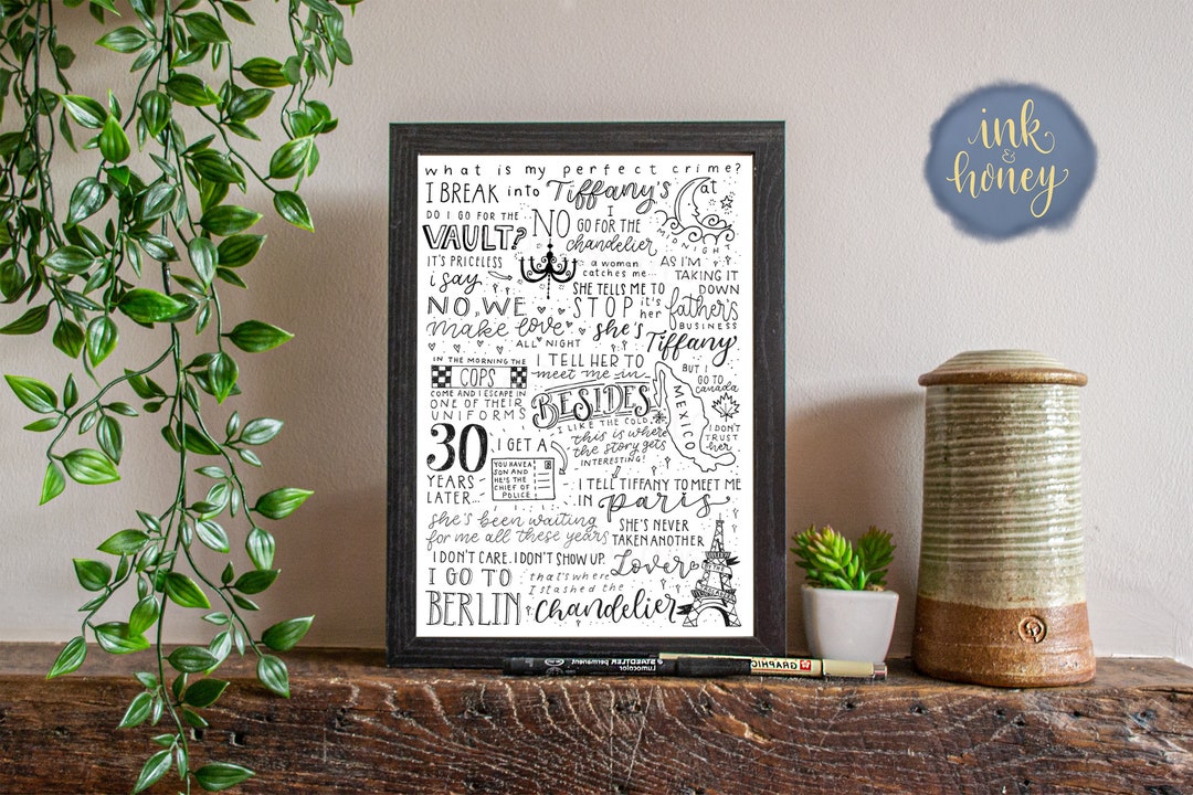 Digital Usoffice - DWIGHT’S PERFECT CRIME Calligraphy Wall Art - Etsy