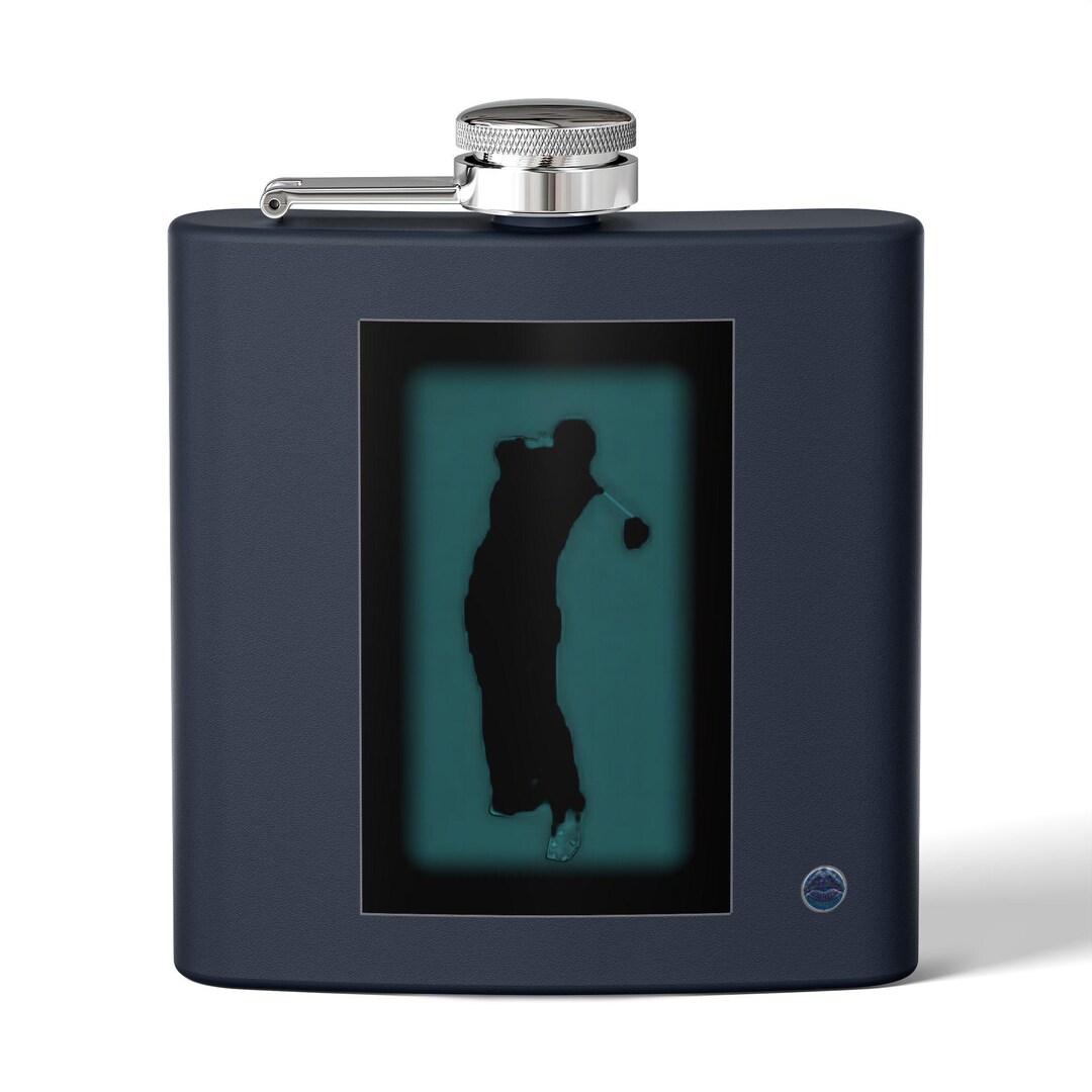 GORGEOUS Golf Flask, 6oz Stainless Steel for Him Blue Blue STUNNING ...