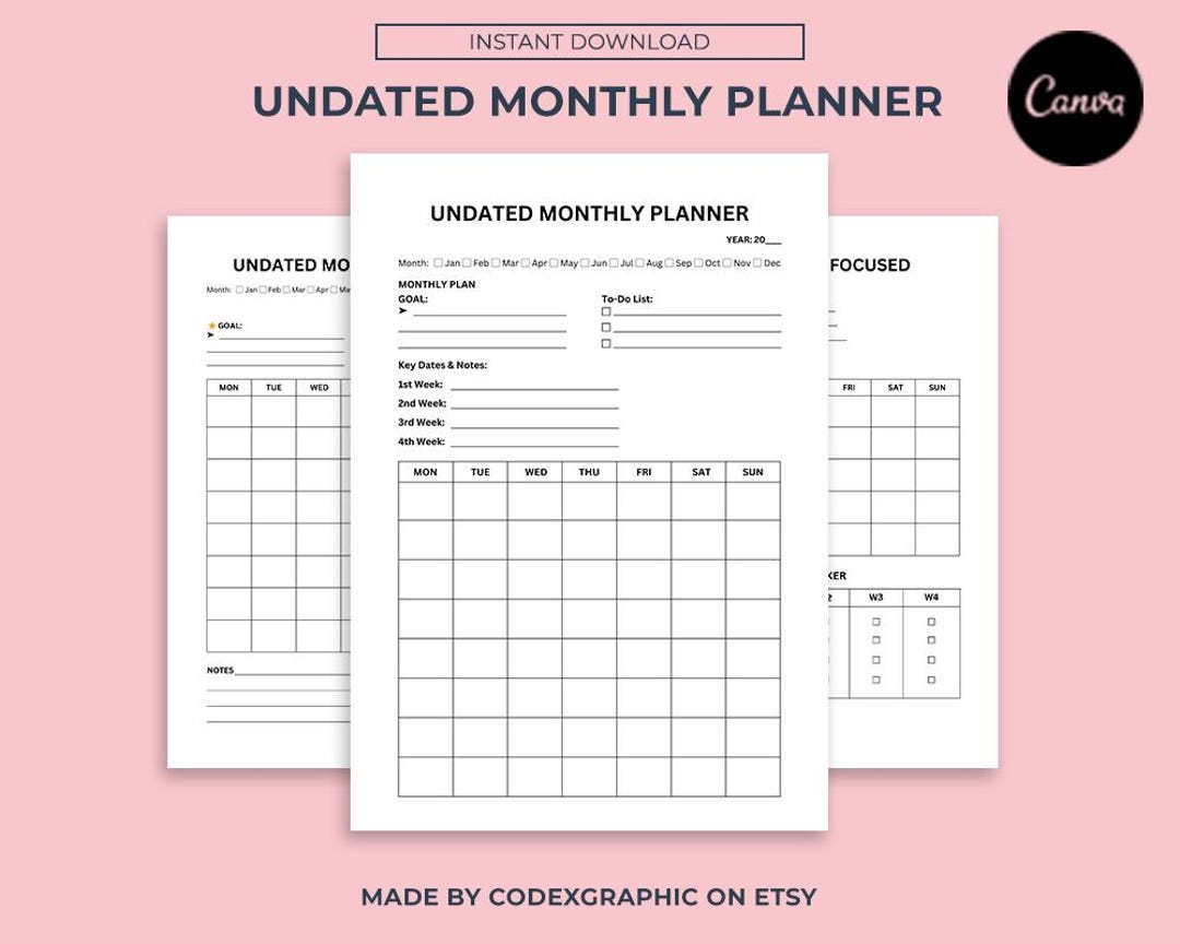2025 Monthly Digital Planner | Goodnotes, Notability, Remarkable 2 ...
