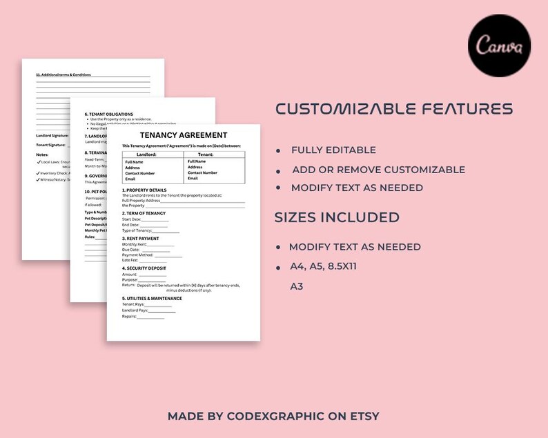 Editable Tenancy Agreement Template | Rental Agreement Printable ...