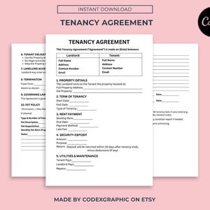 Editable Tenancy Agreement Template: Printable Rental Lease (canva ...