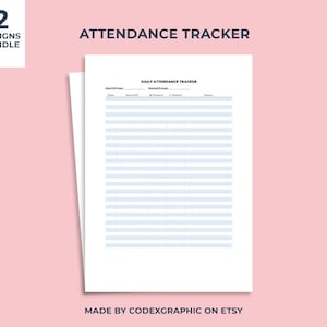 Attendance Tracker Printable. Attendance and Leave Tracker. Employee ...
