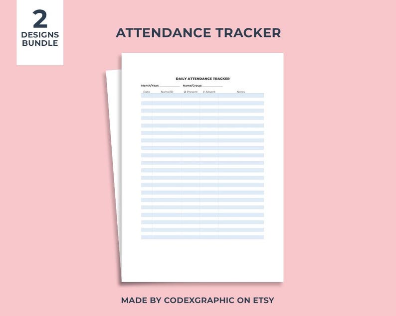 Attendance Tracker Printable. Attendance and Leave Tracker. Employee ...