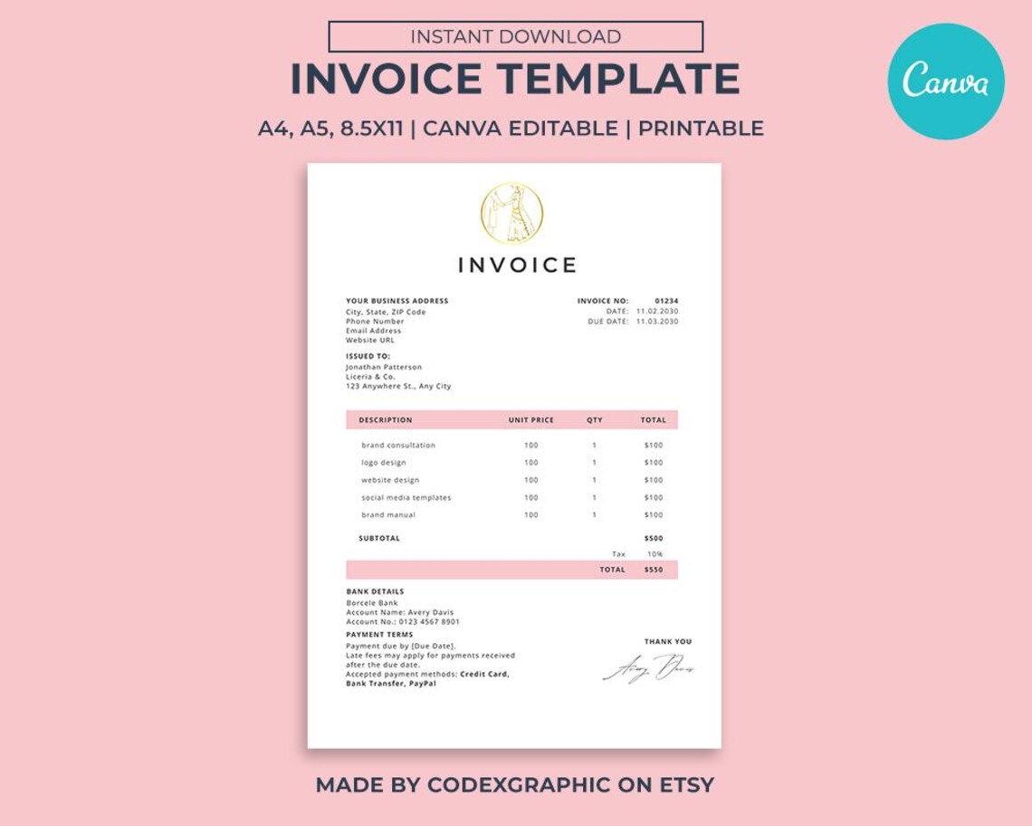 Invoice Generator Simple Template for Small Business & Construction ...