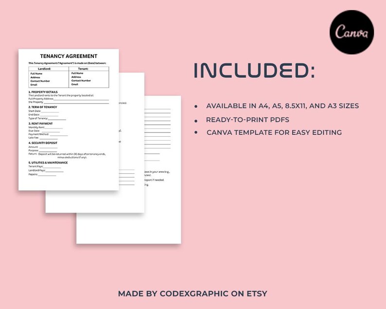 Editable Tenancy Agreement Template | Rental Agreement Printable ...