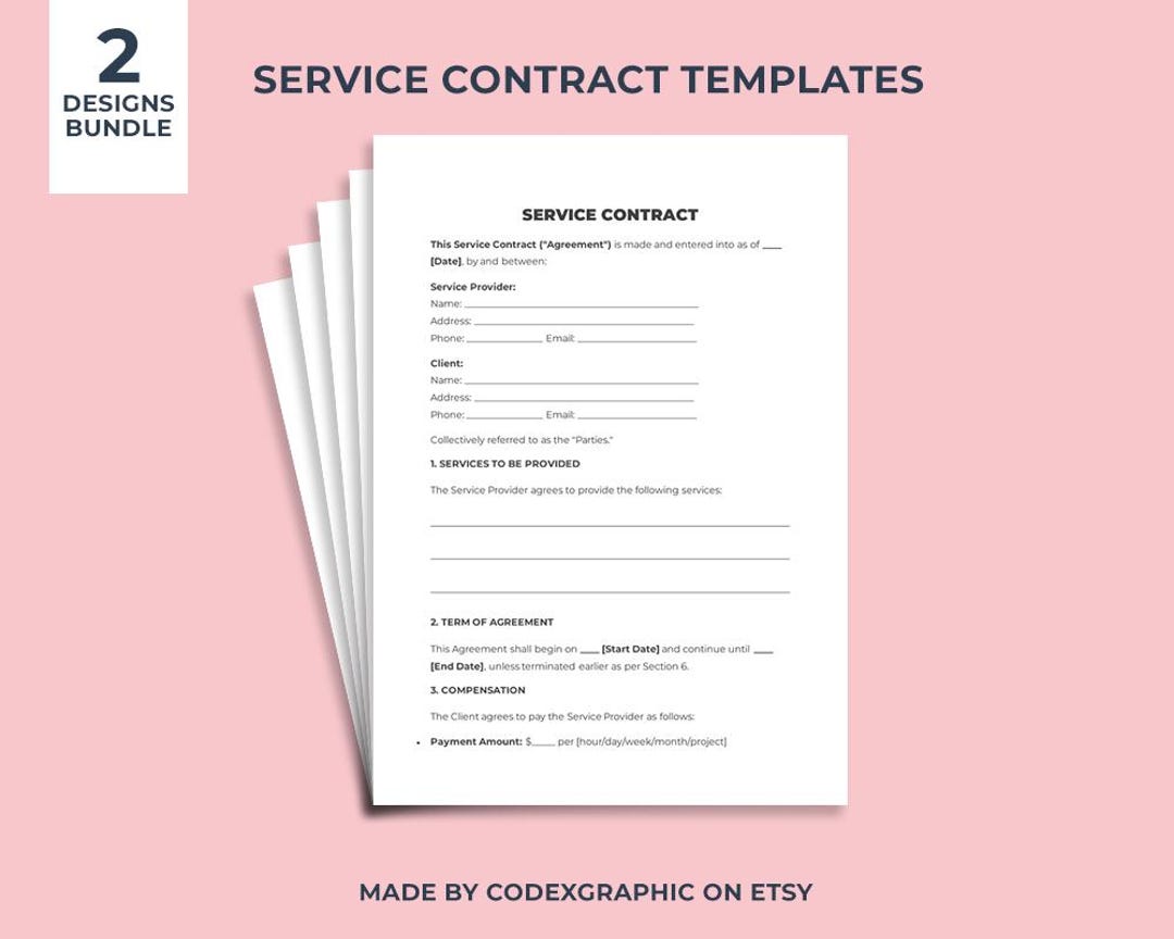 Printable Service Contract Templates. Services Contract Agreement ...