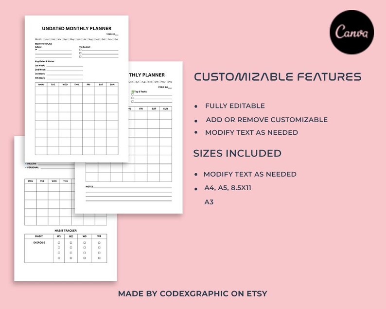 2025 Monthly Digital Planner | Goodnotes, Notability, Remarkable 2 ...