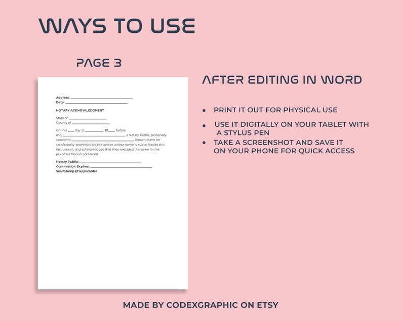 Editable Durable Power of Attorney Template (google Docs, Word, PDF) - Etsy