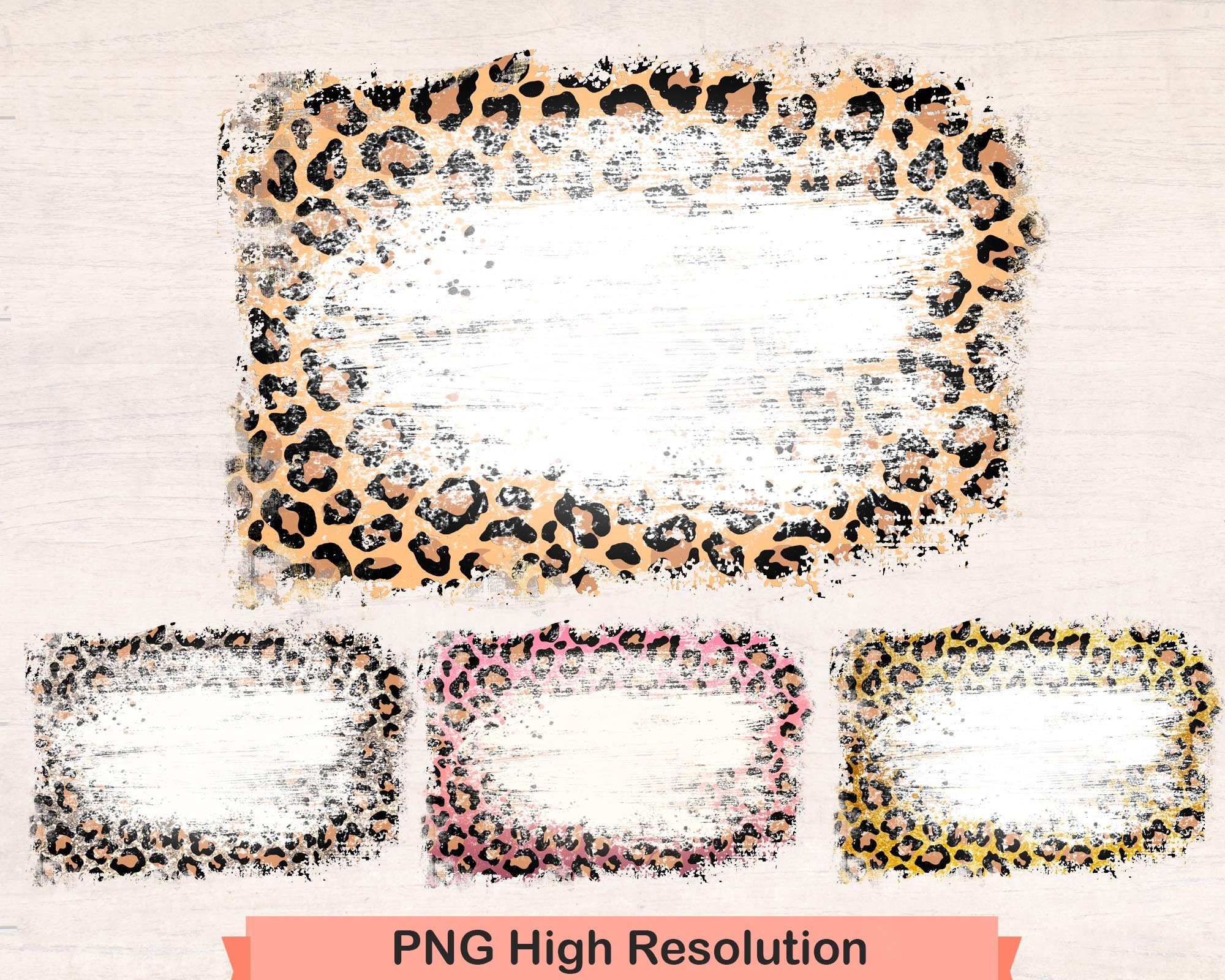 Distressed Leopard Print Background With Bleach Bundle PNG | Etsy